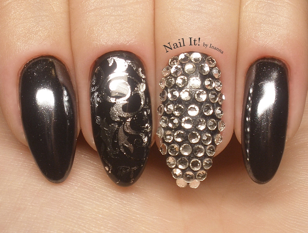 "Glam Rock" Nail Art - Moyra "Crystal Stone Stamping" and "Foil ...