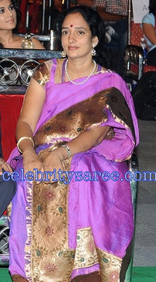 Krishnam Raju Wife in Purple Silk Saree(Traditional Saree) - Saree ...