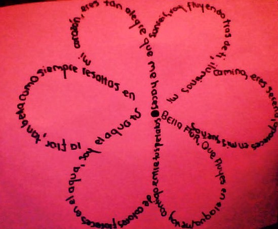 Caligrama con flor - Imagui