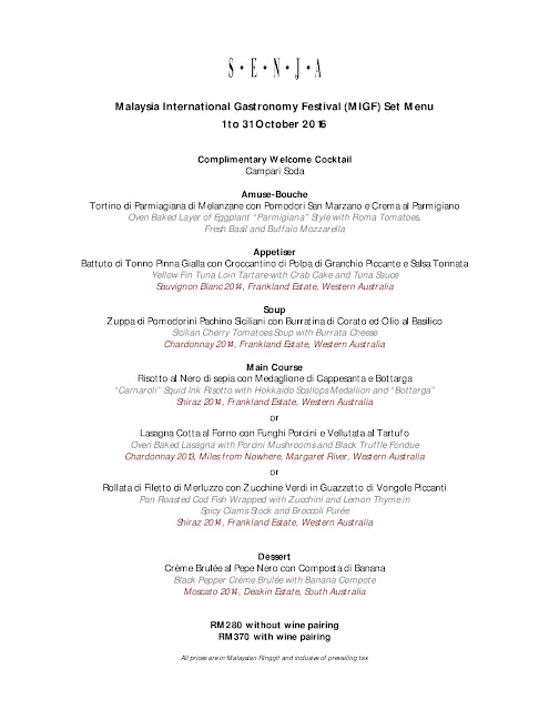 CHASING FOOD DREAMS: MIGF 2016 Set Menu @ Senja, The Club Saujana ...