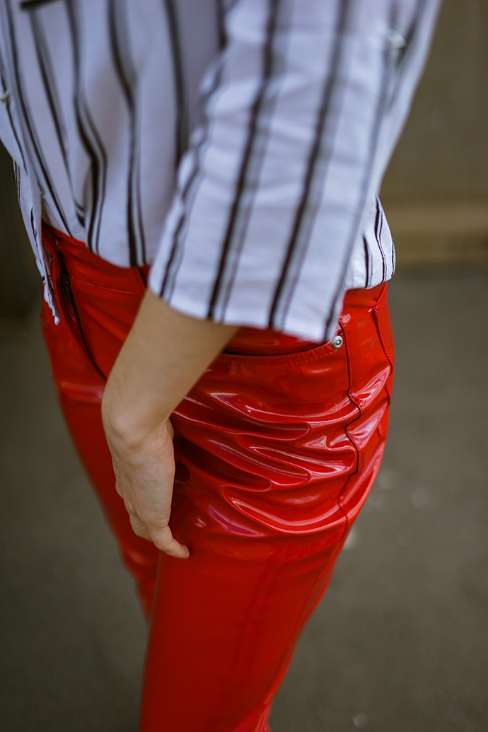 How to style red vinyl pants + NEW video on my channel!|Leraseyo