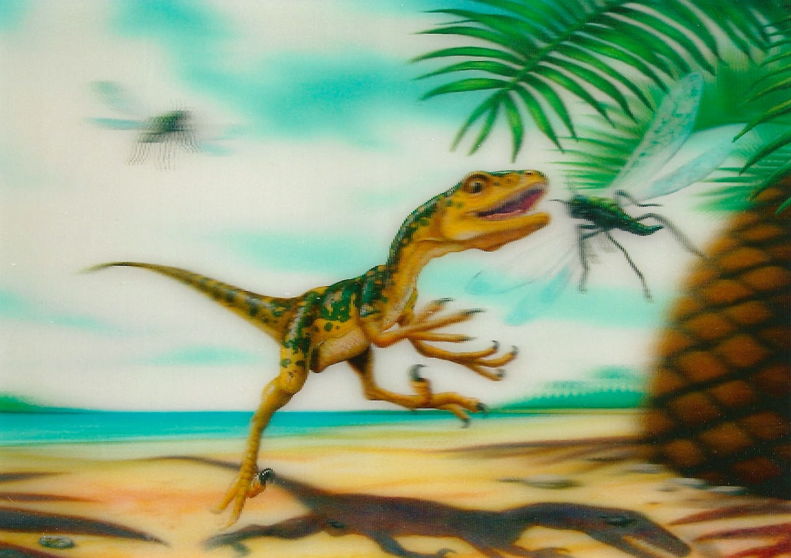 My Favorite Animal Postcards: A 3D Dinosaur Eating Bugs, Scipionyx ...