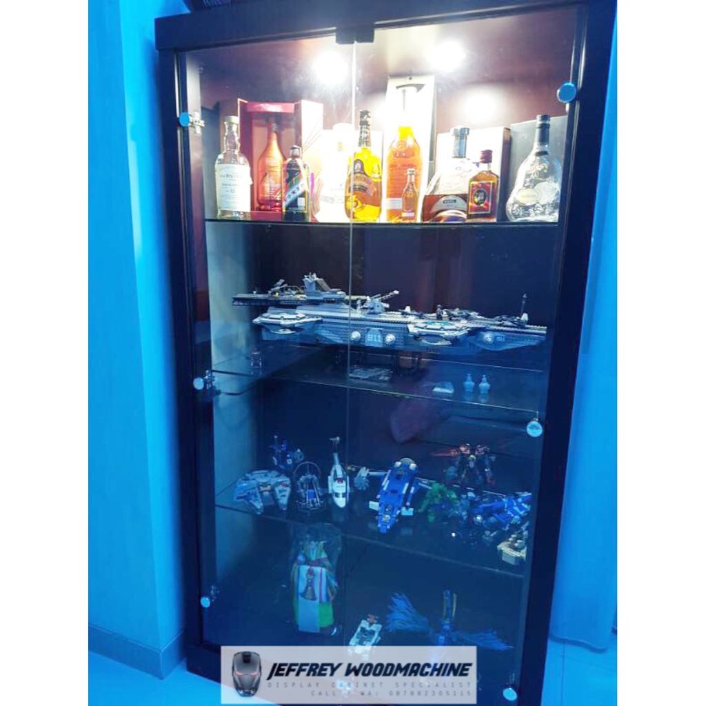 lemari botol: lemari rak pajang kaca untuk koleksi bir wine anggur ...