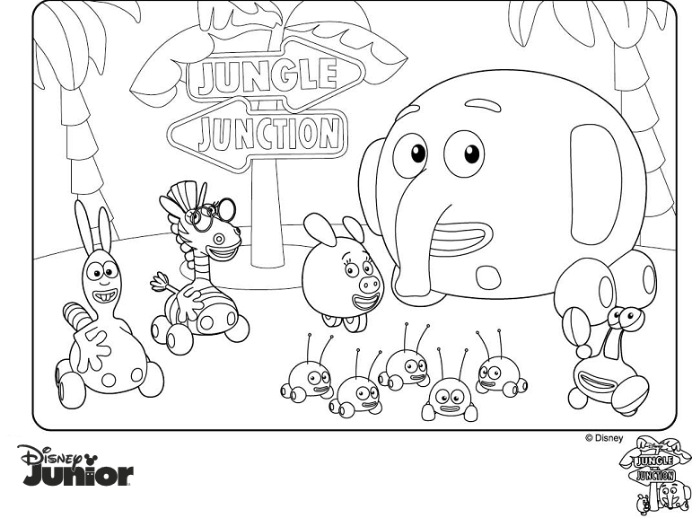 Personajes de Jungla sobre ruedas para colorear y pintar ~ Colorea el ...