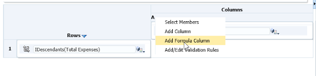 Adding formulas to the Dataforms - Hyperion Planning