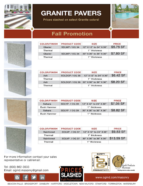O&G Ind., Masonry Division: Granite Pavers - Fall Promotion