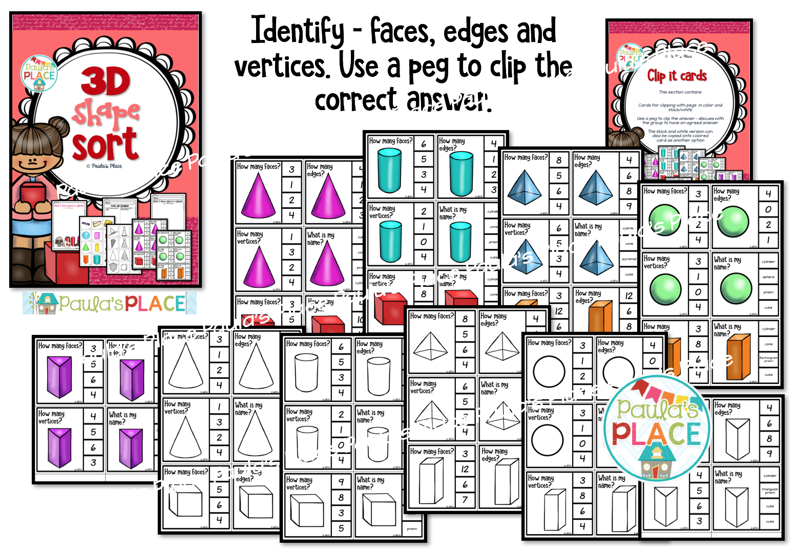 Paula's Place Teaching Resources: 3D Shape Sort
