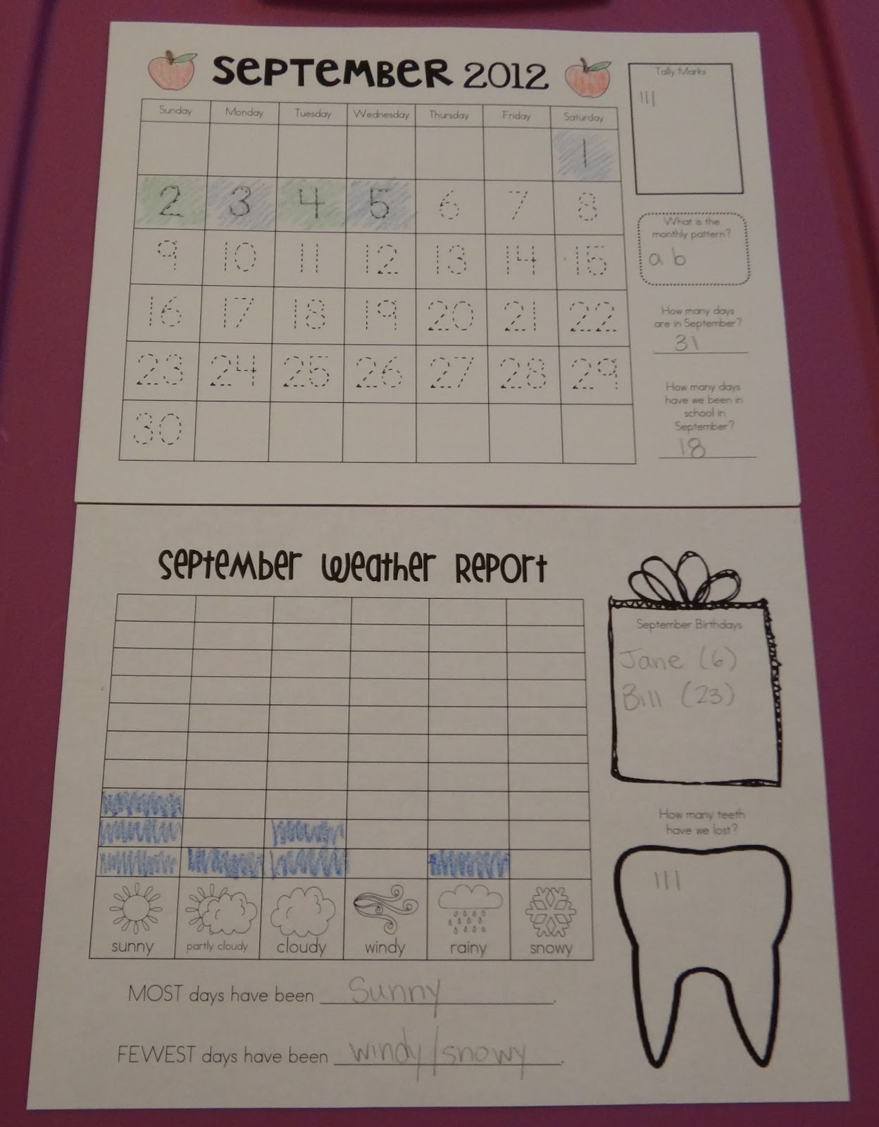 First Grade Garden: Calendar Routine and Journal
