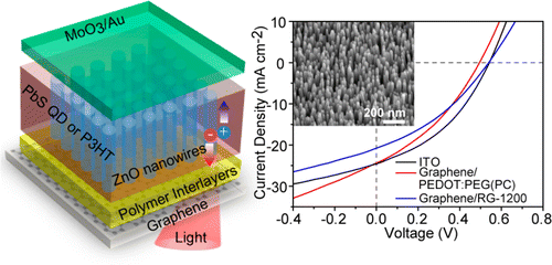 Graphene sheets coated with nanowires made into flexible solar cells ...