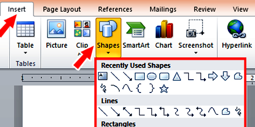 Cara Menggambar Menggunakan Shapes Microsoft Office Word - Media Edukatif