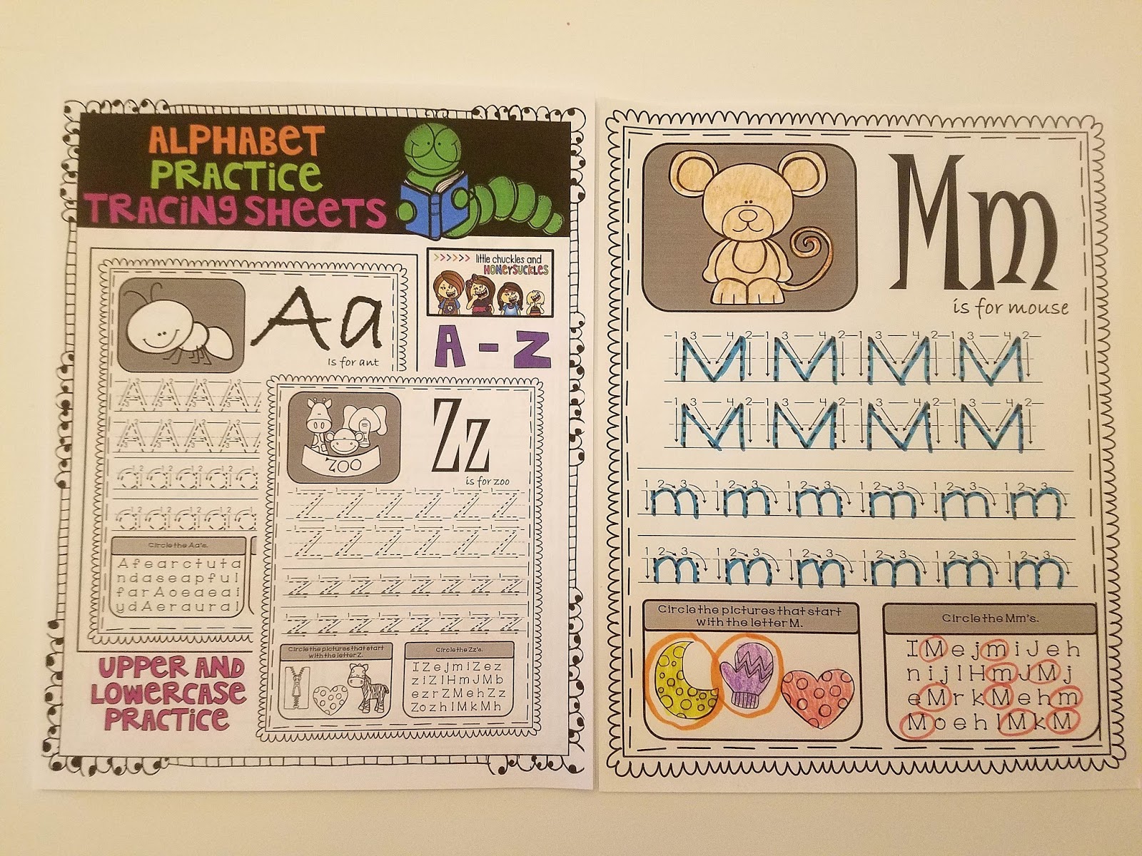 LittleChucklesandHoneysuckles: Alphabet Worksheets and a Freebie!