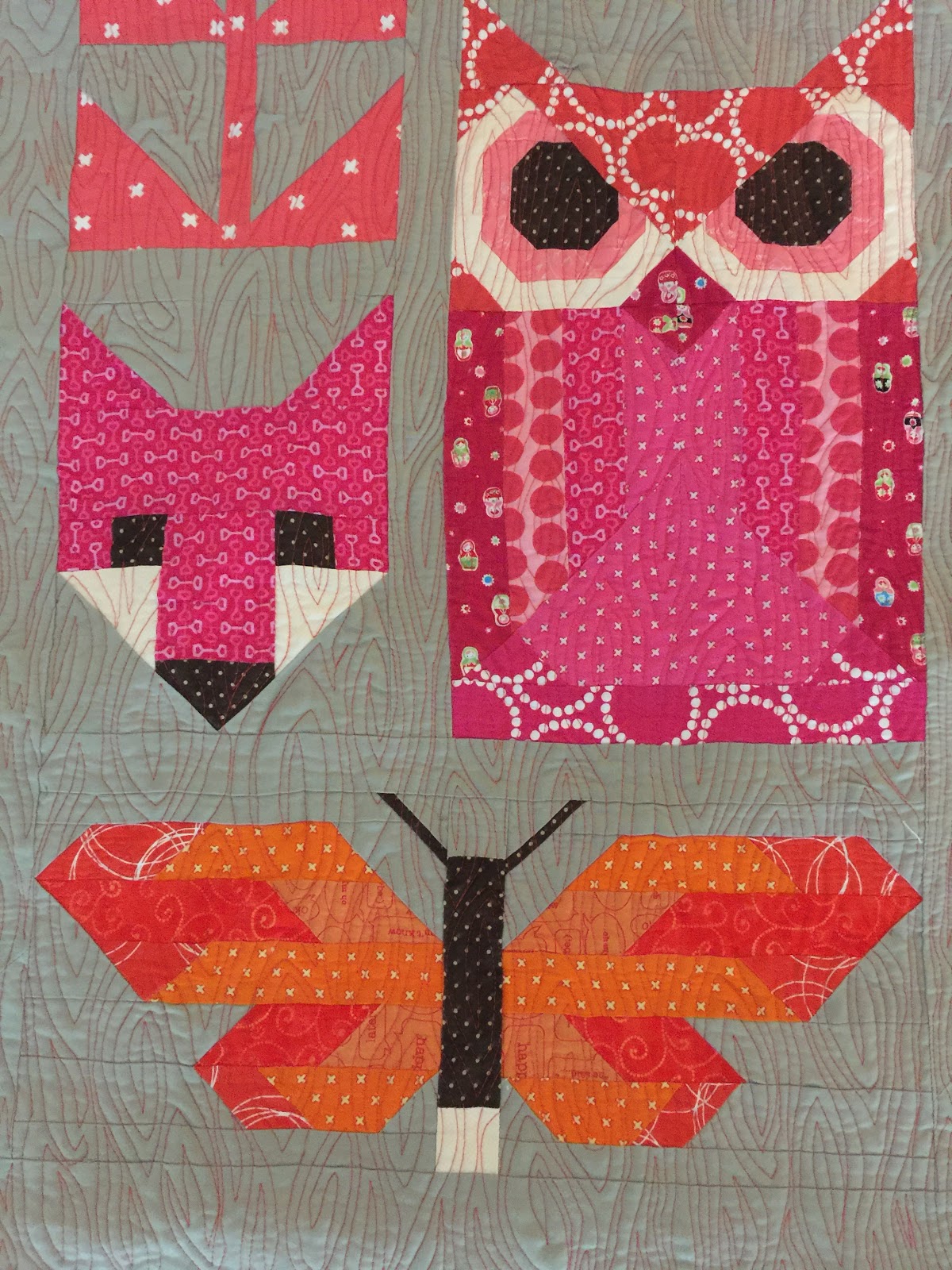 dream quilt create: Fancy Fox quilted!