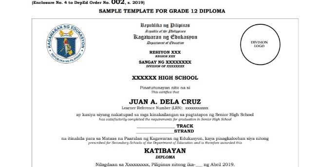 Deped Cert Of Recognition Template / 2020 Deped Standard Format And ...