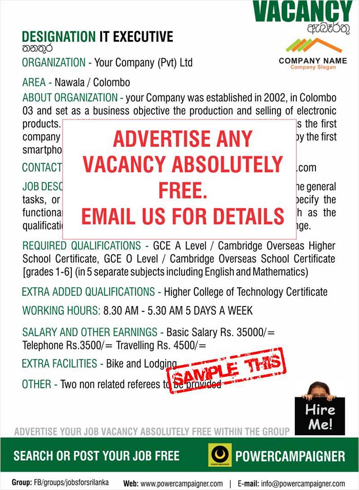 Job Alert : Advertise any Vacancy with in the group absolutely free ...