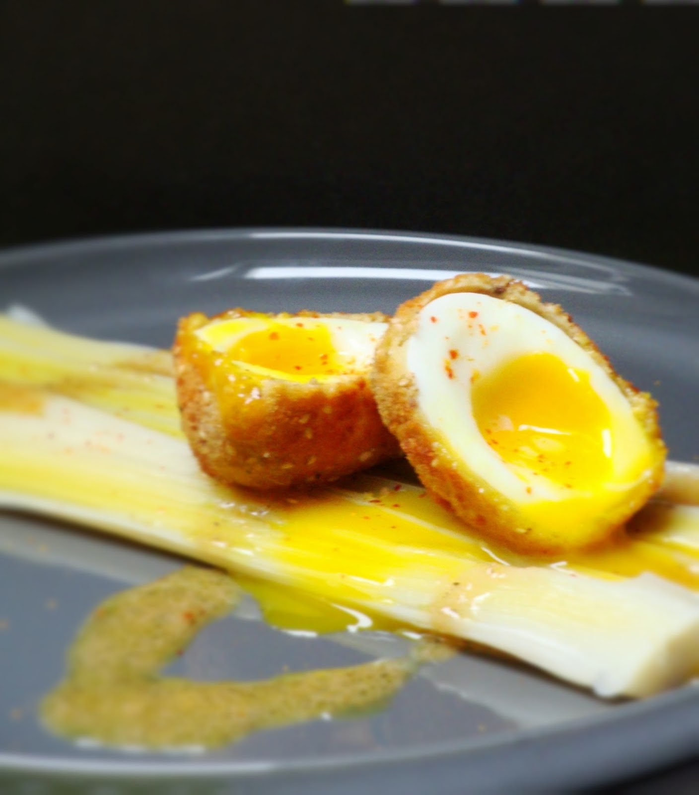 Les cahiers gourmands: Oeuf mollet frit et poireaux vinaigrette