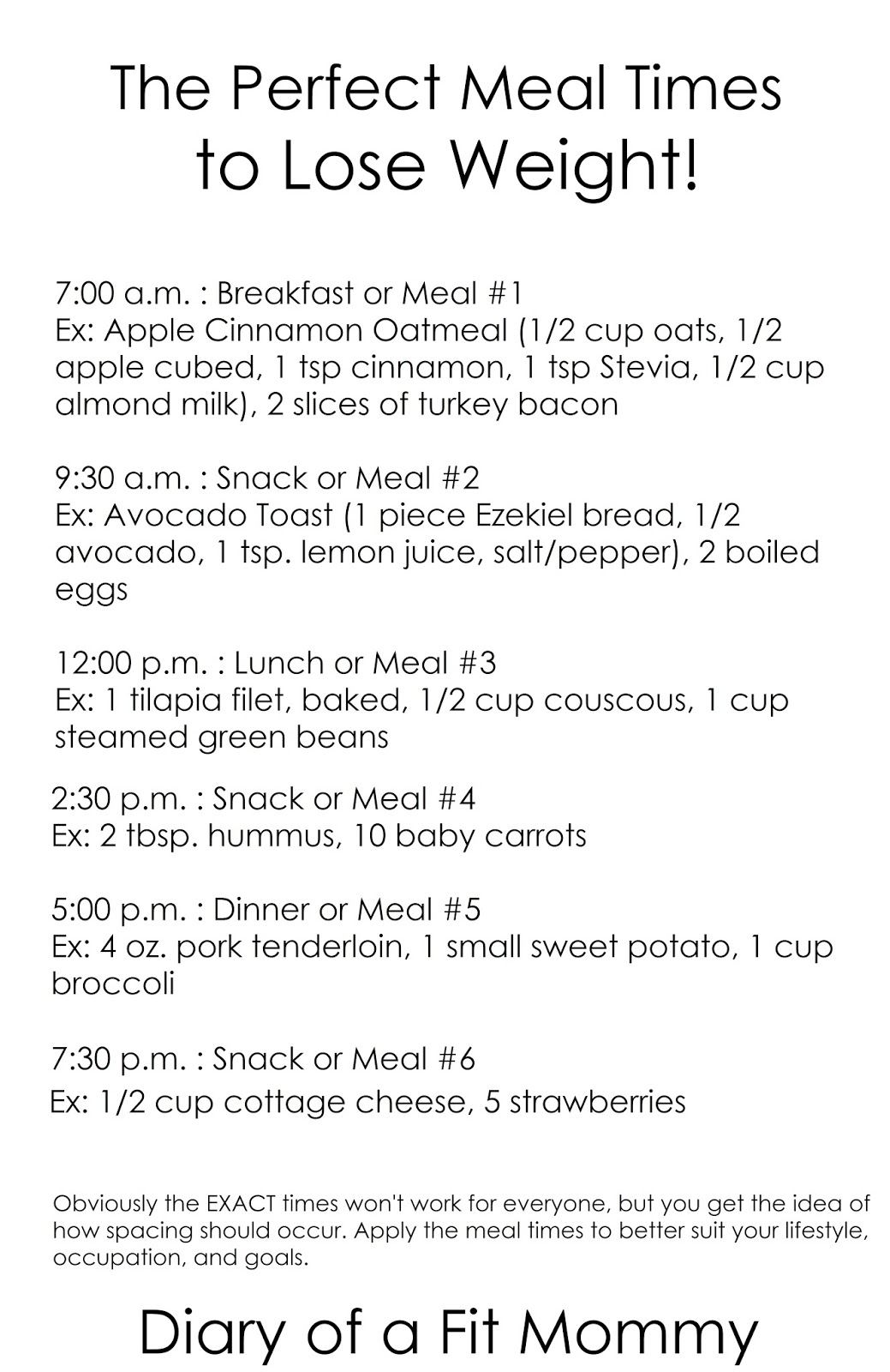 The Perfect Meal Meal Times for Losing Weight - Diary of a Fit Mommy