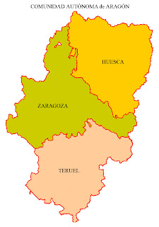 Mapa de Aragón Provincia de la Región