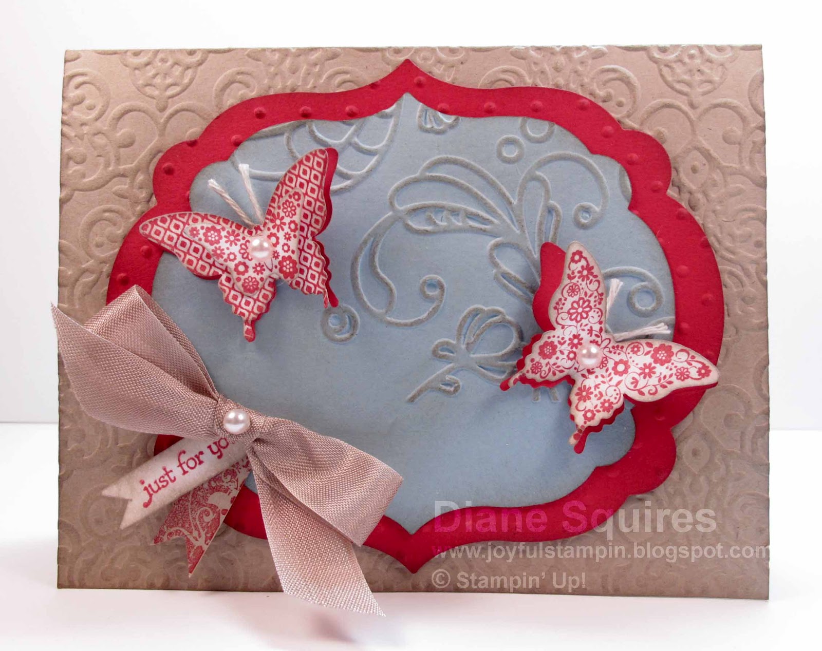 Joyful Stampin: Embossed Papillon Potpourri Card