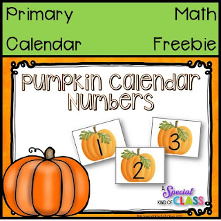 A special kind of class: Free pumpkin calendar numbers