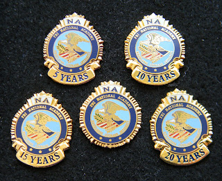 Point Emblems: FBINAA Years of Service Pins