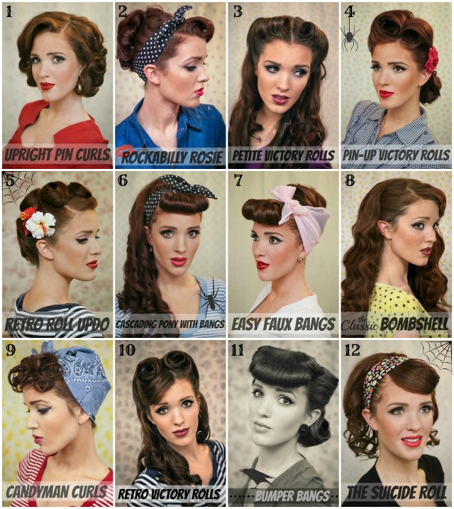 Halloween Inspiration: Retro Hair Tutorial Round-up | The Freckled Fox ...