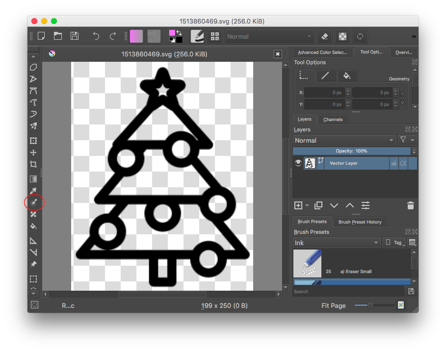 Using Krita's Colorize Mask Editing Tool to color line art drawings
