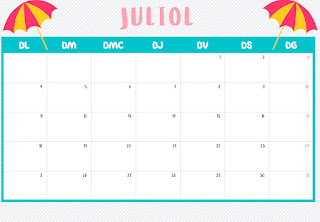 Calendario imprimible de julio | Mi ventana favorita