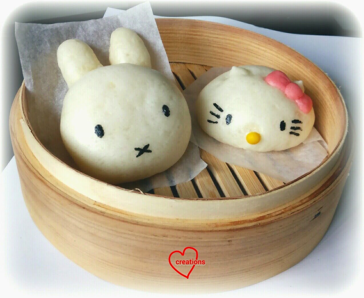Loving Creations for You: Miffy and Hello Kitty Lotus Paste Steamed ...