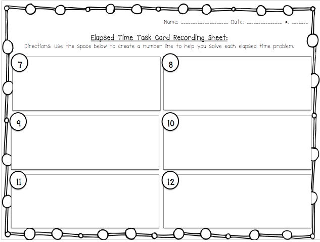 Teaching in Paradise: Differentiated Elapsed Time Task Cards!