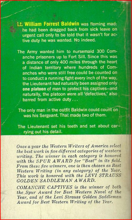 TRUE PULP FICTION: VINTAGE PAPERBACK OF THE WEEK: Fred Grove, COMANCHE ...