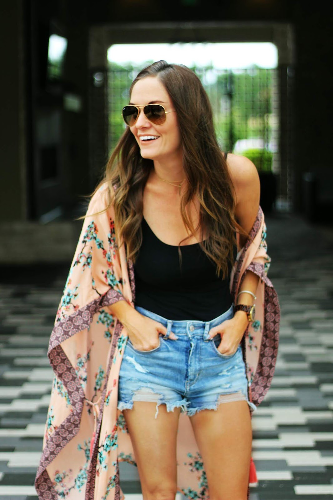 Sequins and Sea Breezes: Floral Kimono