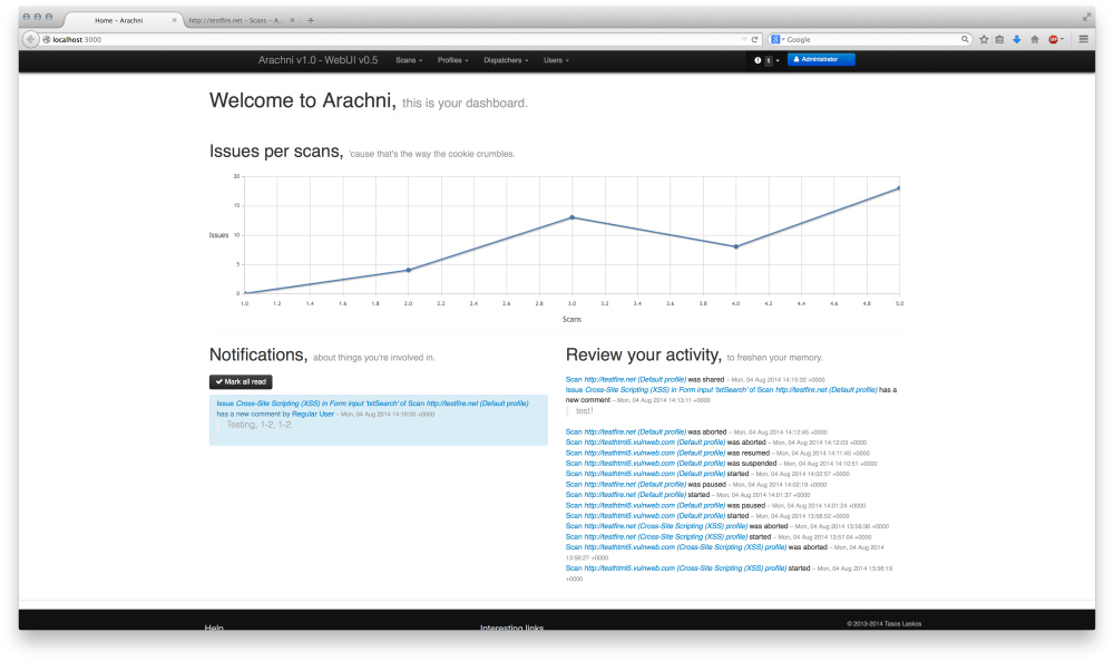 Arachni - Web Application Security Scanner Framework