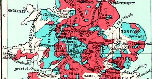 HISTORICAL MAPS: England Historic Map - England 1455-1485