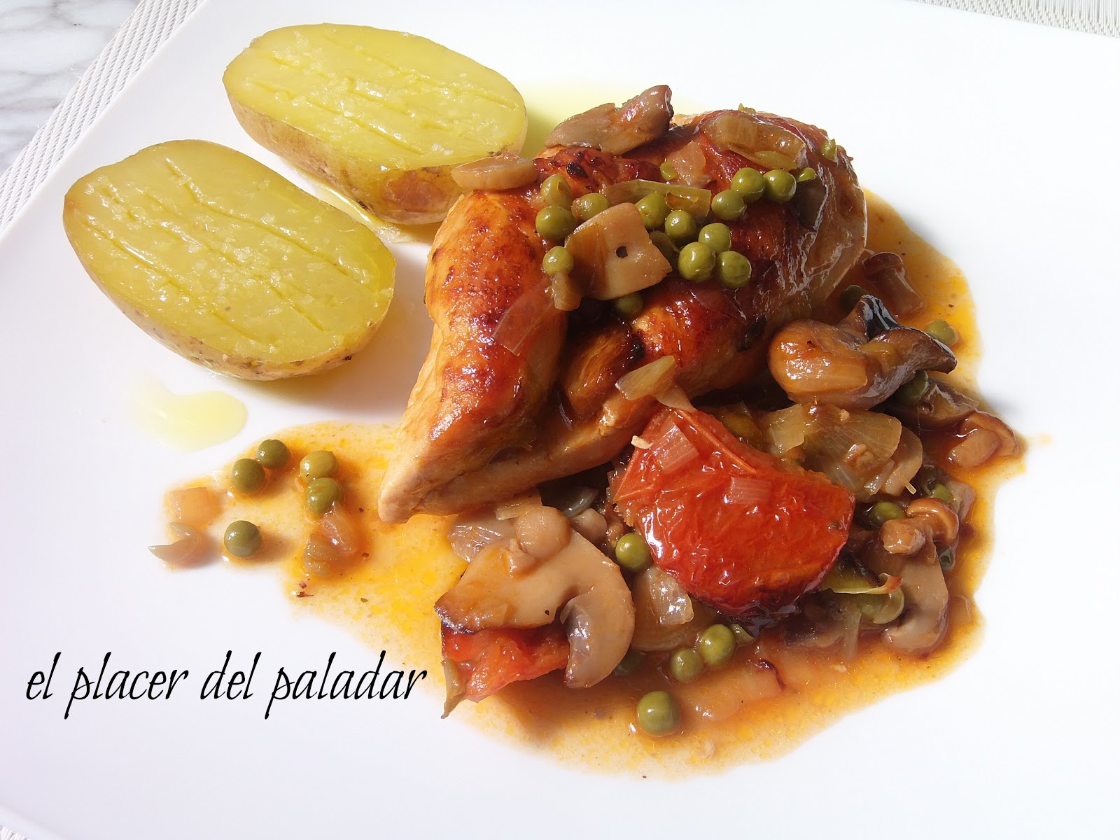 el placer del paladar: Guiso de Pollo con Setas Variadas al Horno