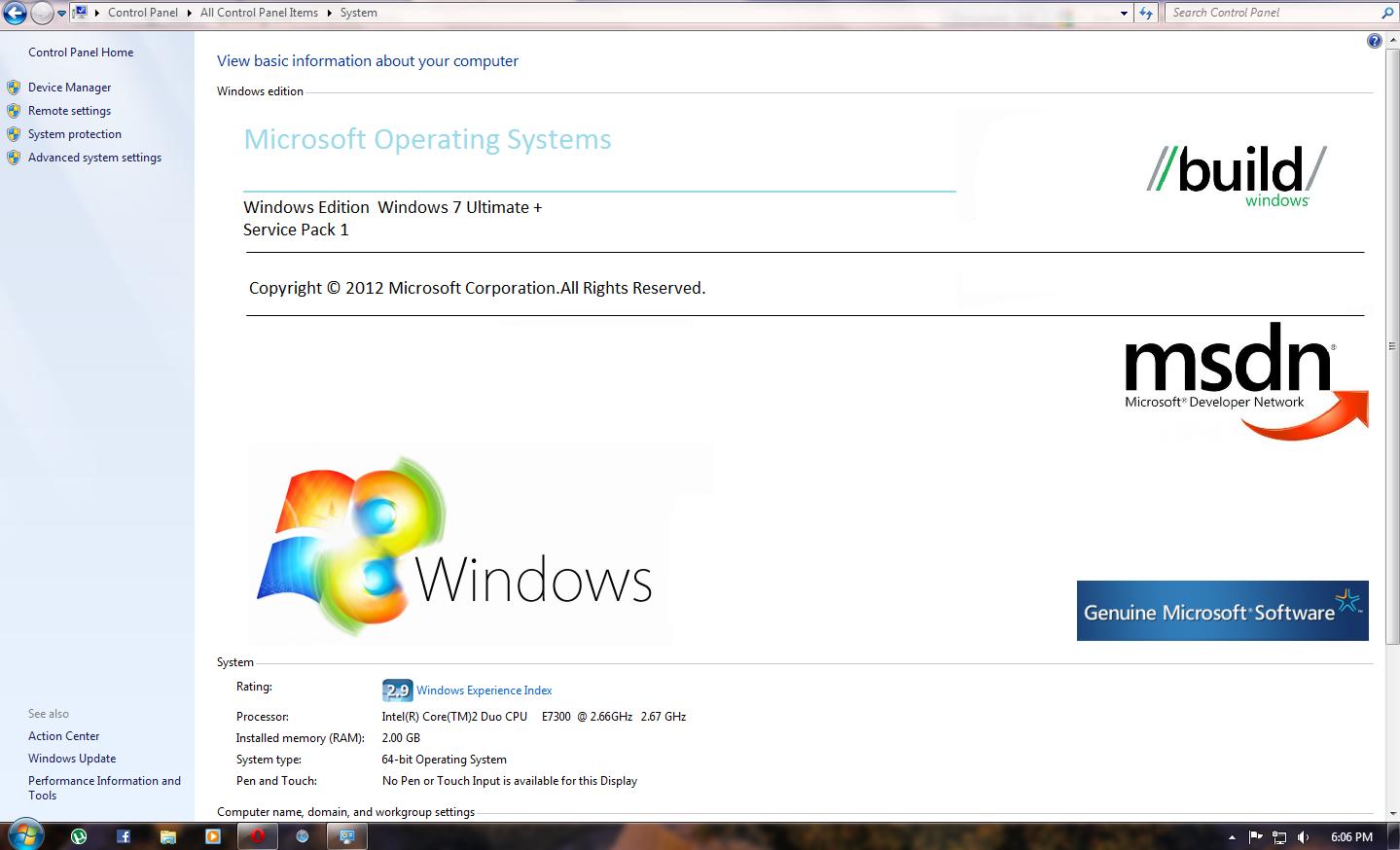 Windows9Utilities: Windows 7 System Properties updater With Projects