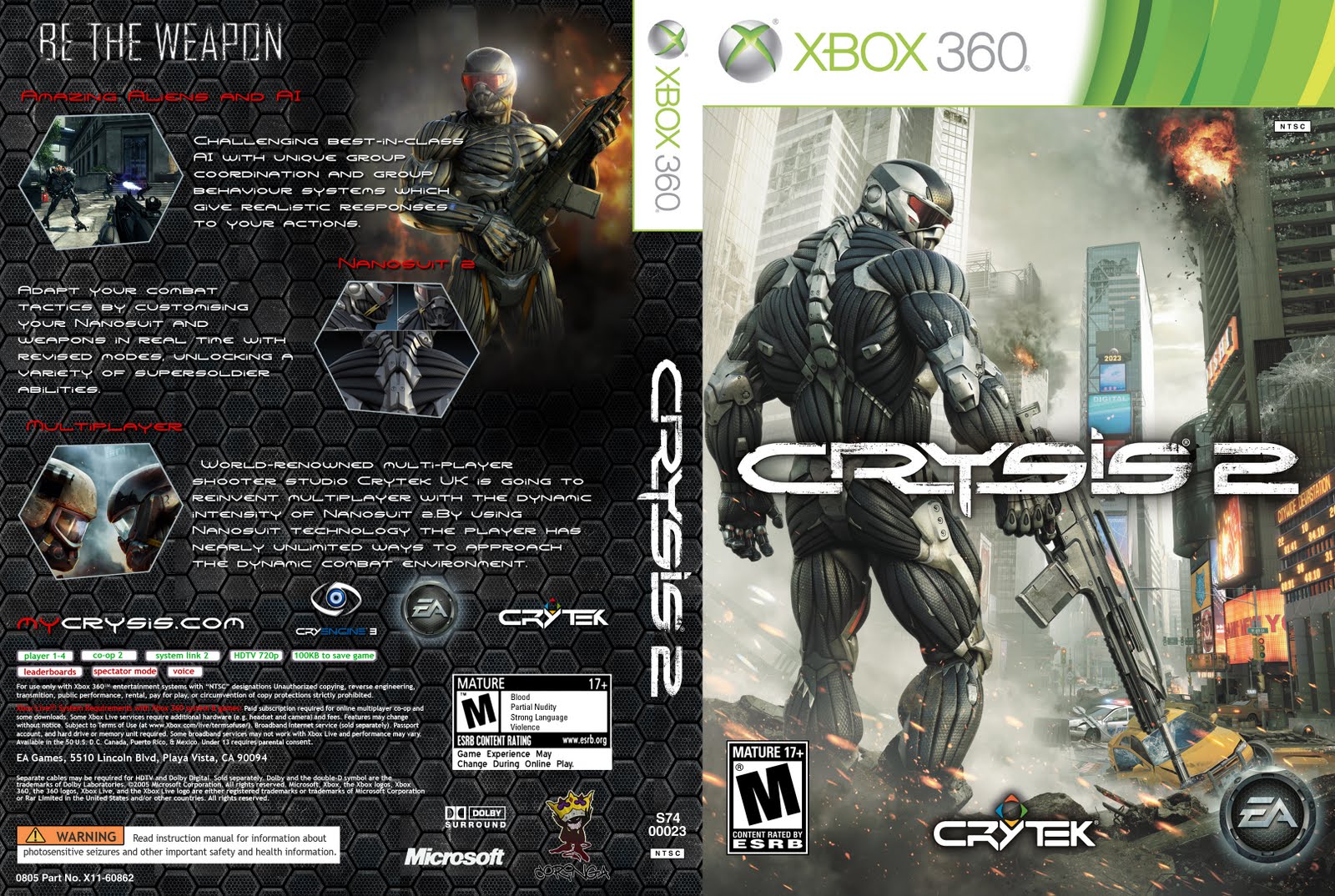 Games Covers: Cover Crysis 2 - Xbox 360