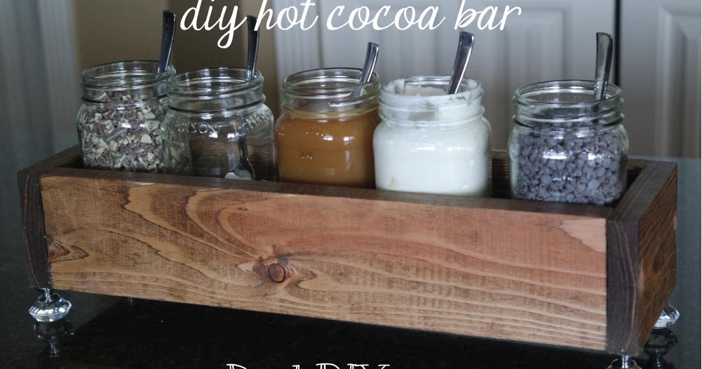 DIY Hot Cocoa Bar with crystal cabinet pull feet