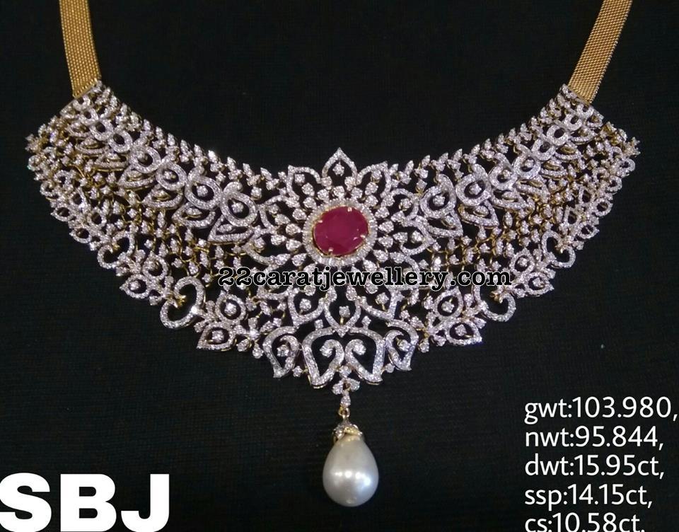 Heavy Diamond Sets by SBJ Abids - Jewellery Designs
