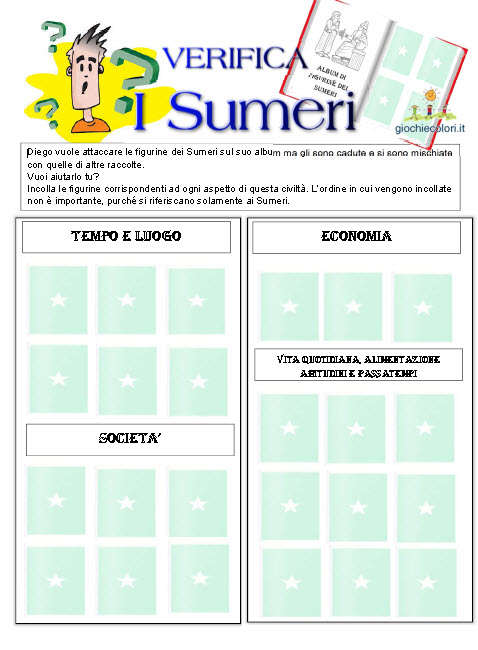 Giochiecolori.it - Maestro Fabio : VERIFICA SUI SUMERI: schede di ...
