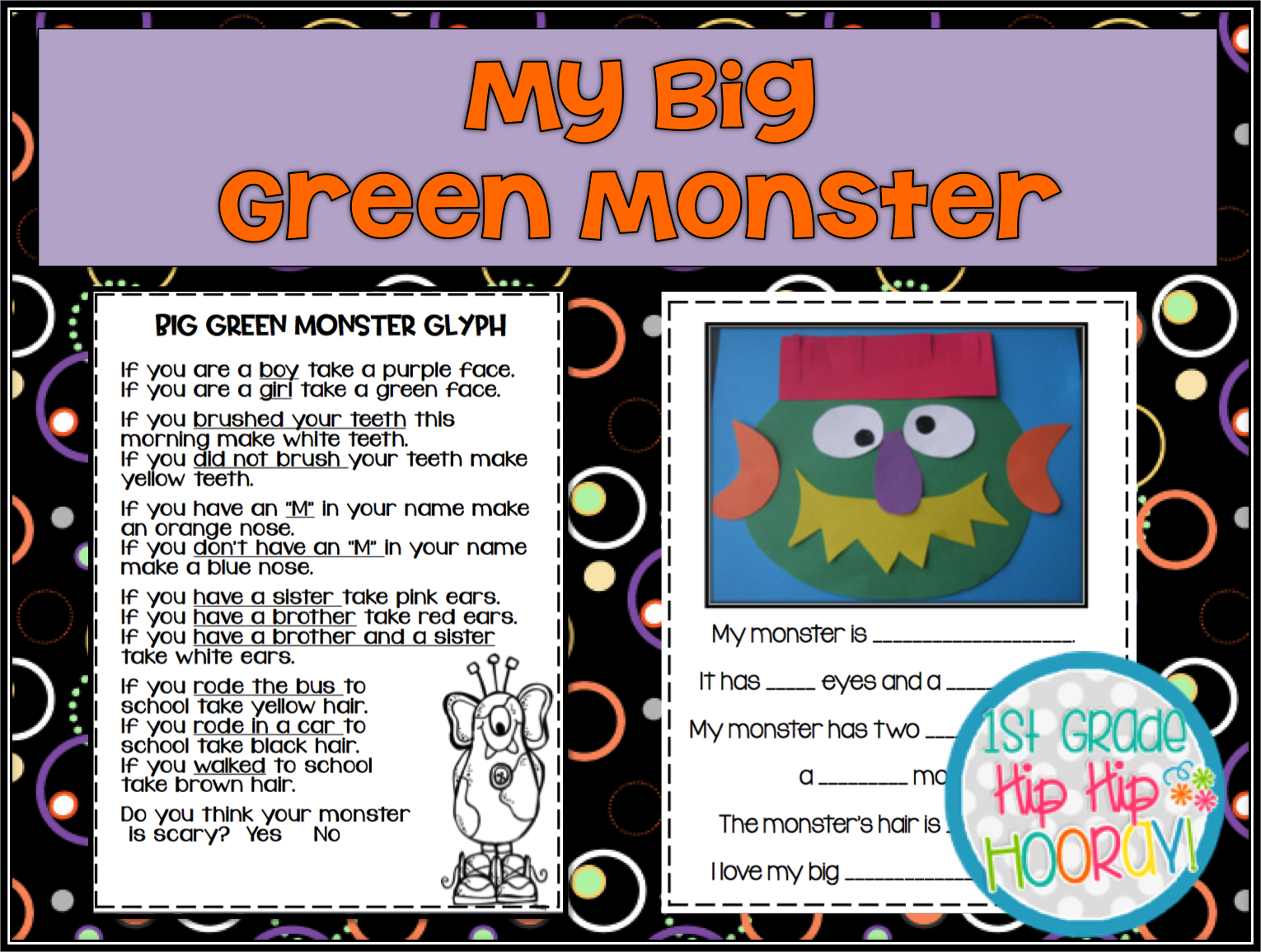 1st Grade Hip Hip Hooray!: Go Away Big Green Monster