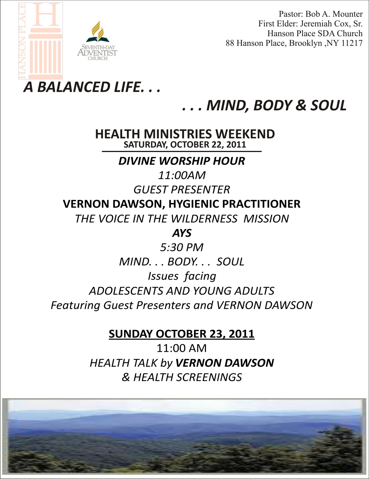 Hanson Place Seventh-day Adventist Church: Health Ministries