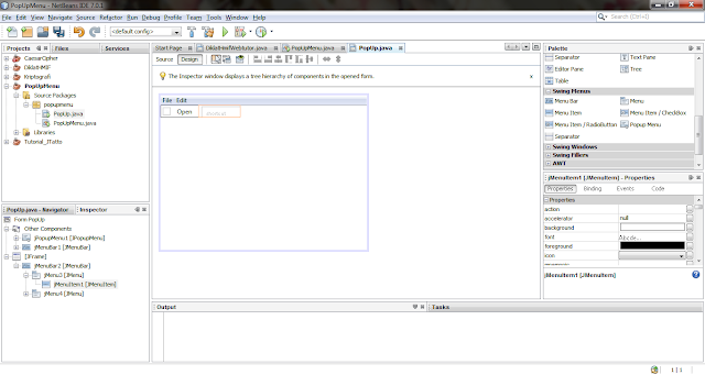 Membuat menu di Netbeans