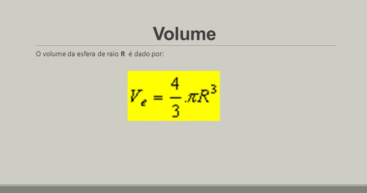 Gastão Nota A: Fórmula de Volume