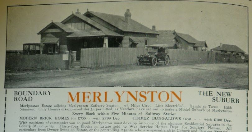Moreland Past: The new suburb of Merlynston - 1922