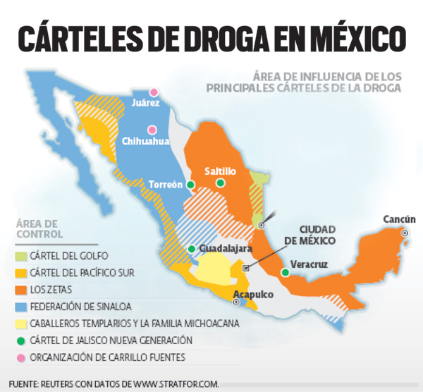 El Mapa del narco y area de influencia asi es como los Cárteles ...