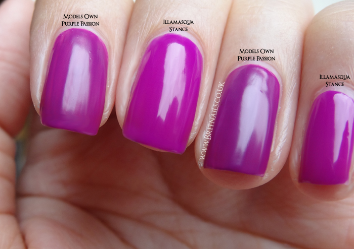 Comparison - Illamasqua Stance and Models Own Purple Passion | Brit Nails