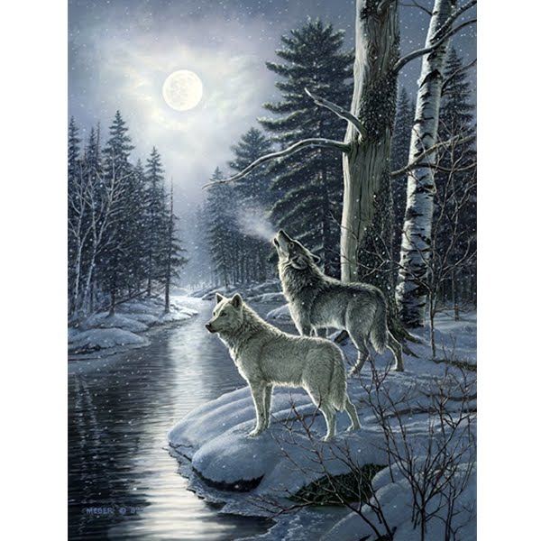 White Wolf : James Meger - Wildlife artist who paints with hidden ...
