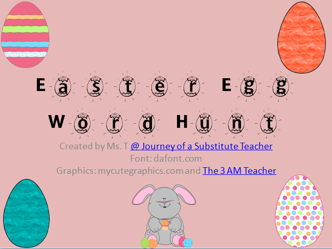 Odd Stories and a Easter Egg Word Hunt - Journey of a Substitute Teacher