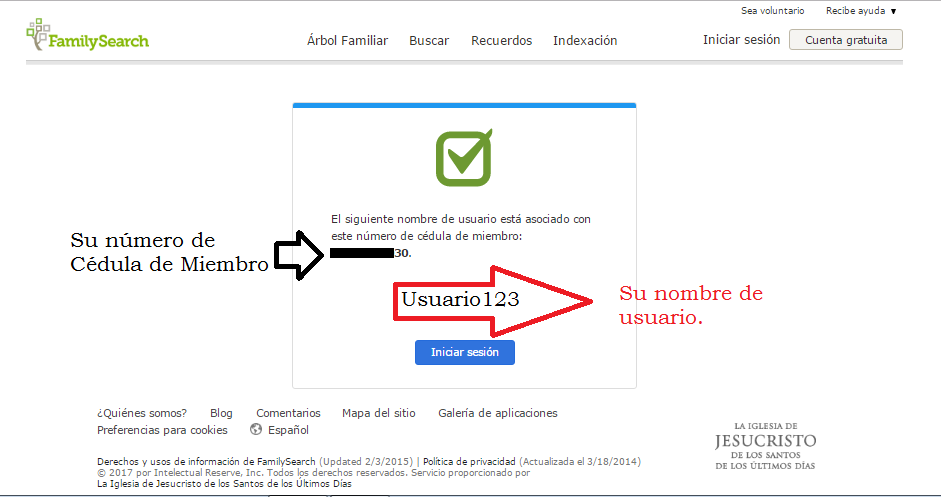 Nuevos en FamilySearch Indexing: Recuperar su Cuenta LDS por su NCM