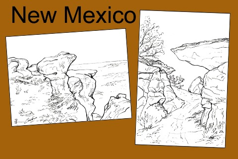 Dancing Blender: Coloring Pages New Mexico Landscape
